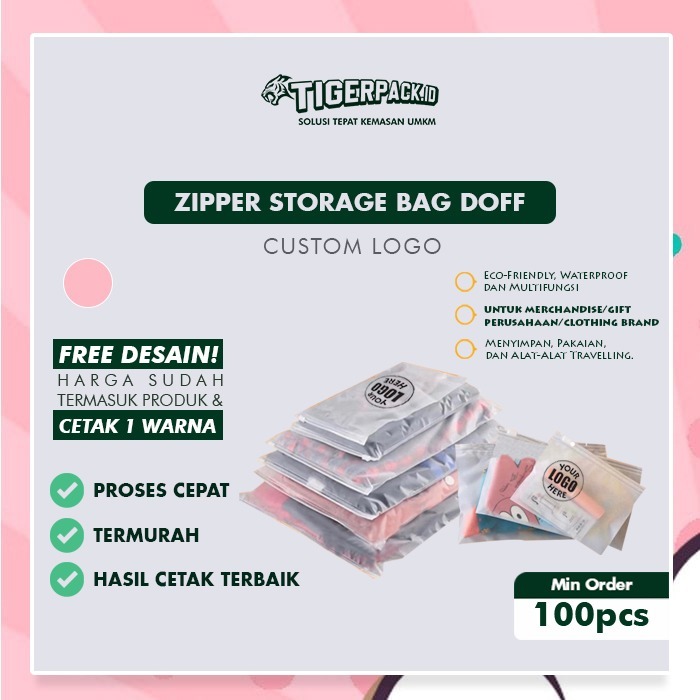 Jual ZIPPER STORAGE BAG DOFF - CUSTOM LOGO | Shopee Indonesia