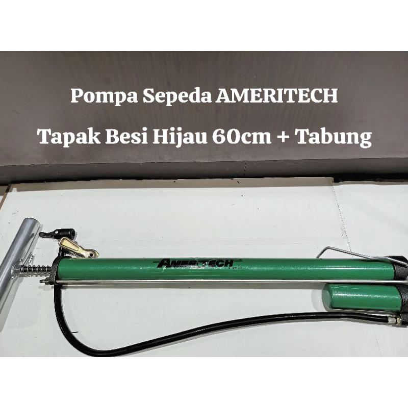 Jual Pompa Sepeda Tapak Besi Hijau+Tabung AMERITECH | Shopee Indonesia