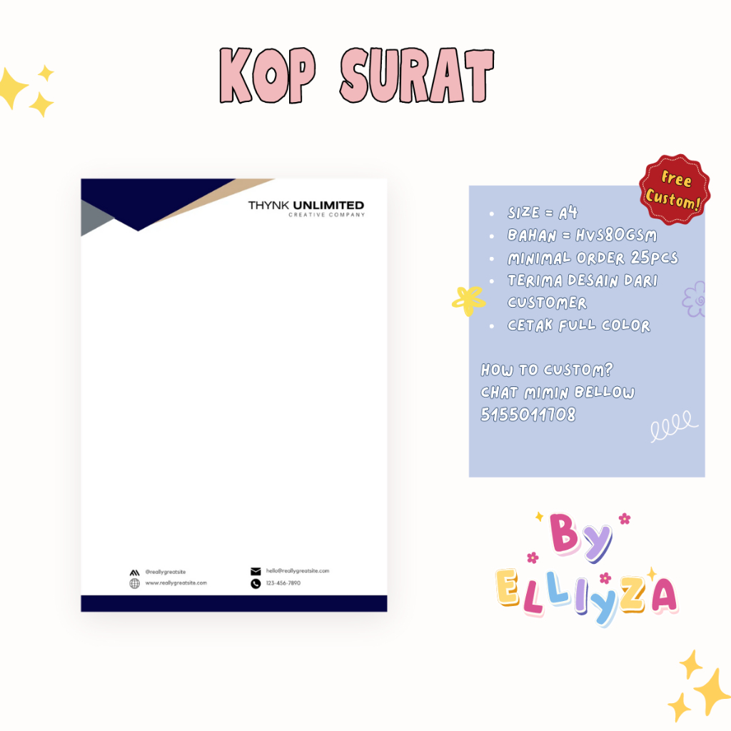 Jual Cetak Kop Surat Custom Full Color | Shopee Indonesia