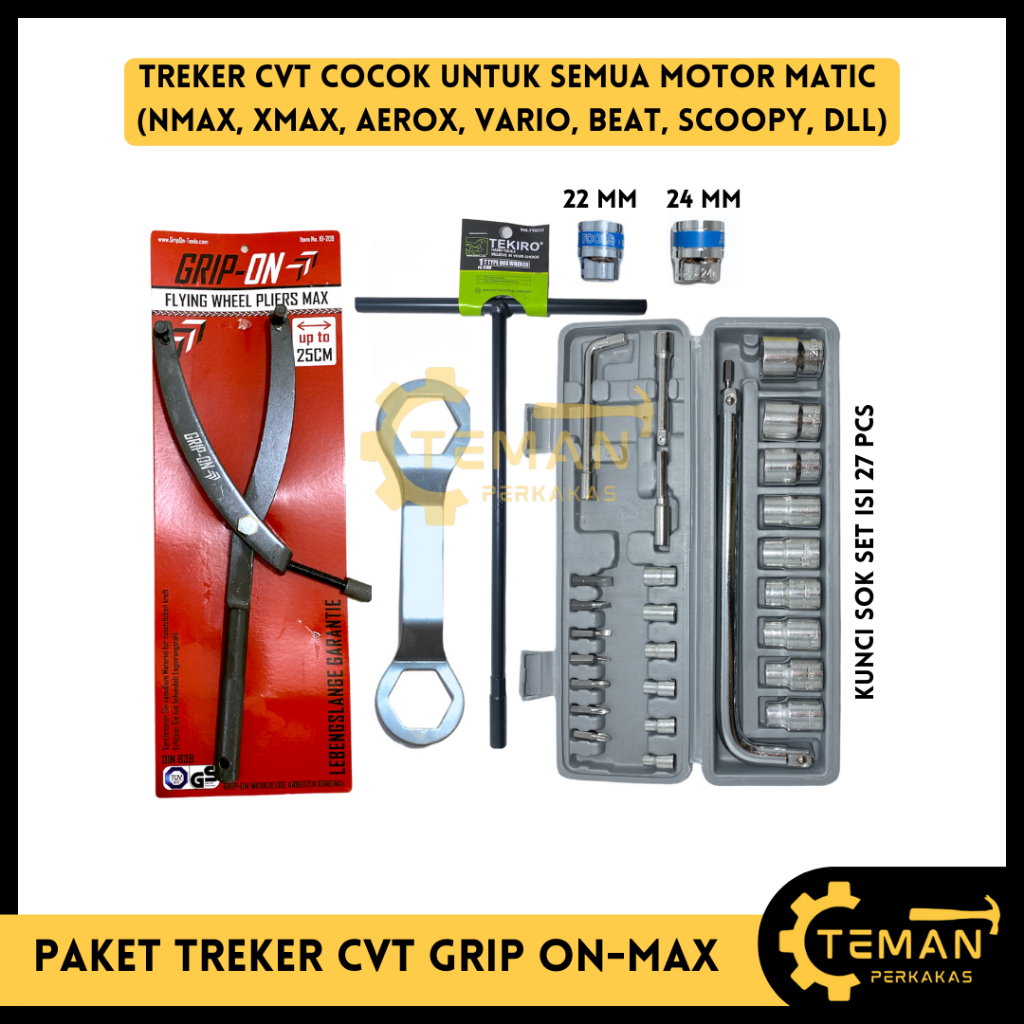 Jual PAKET KOMPLIT HEMAT Treker CVT Matic Universal GRIP ON MAX / Treker CVT Motor Matic ...