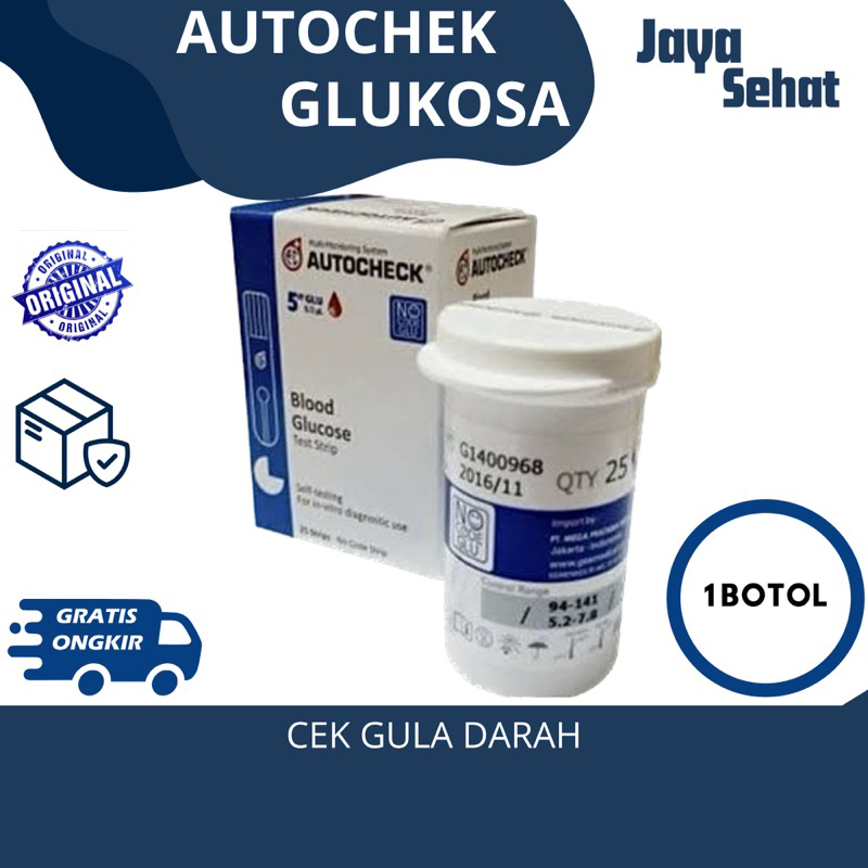 Jual Strip Refill Autocheck Glucose Isi 25 Strip / Gula Darah / Glukosa ...