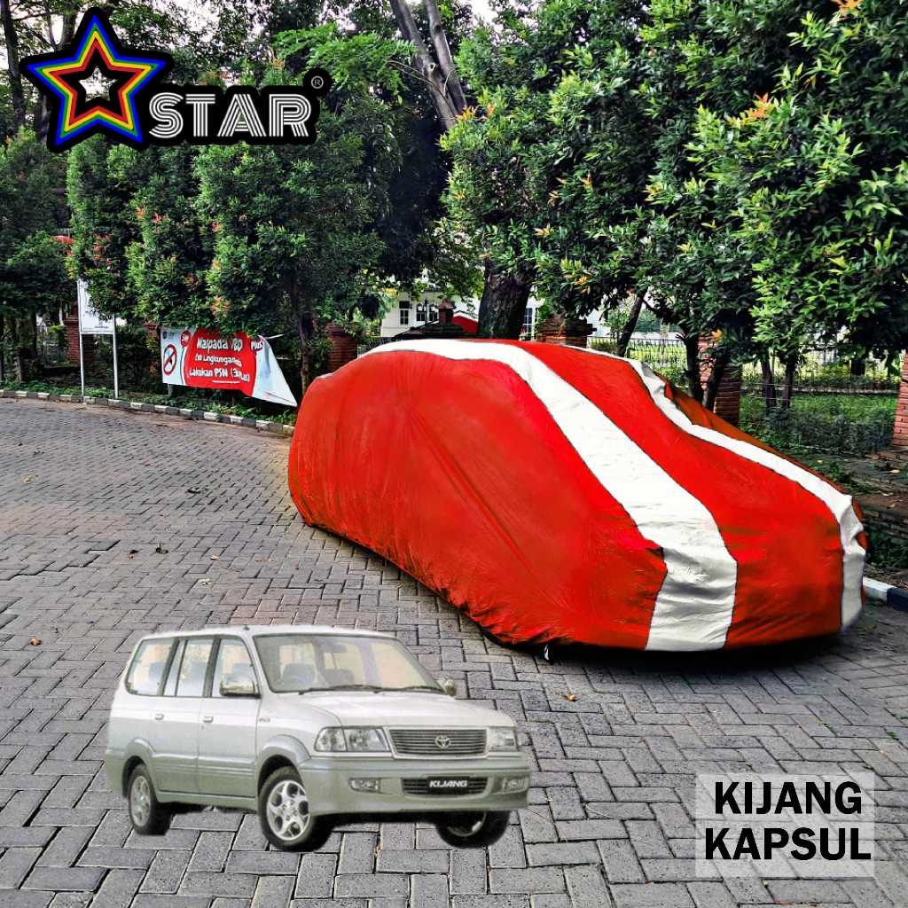 Jual Body Cover KIJANG KAPSUL Merah Strip 2 Silver Srung Mobil Warna ...