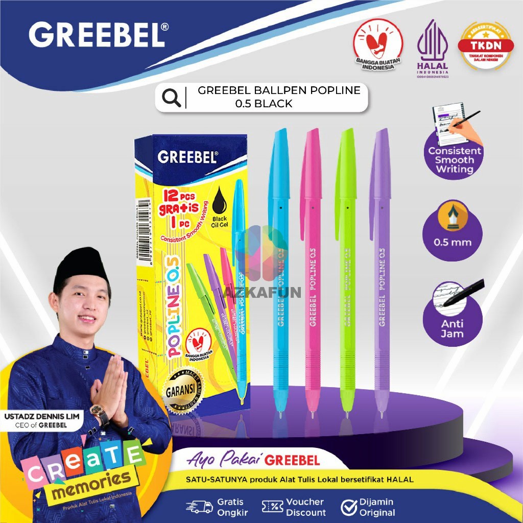 Jual GREEBEL BALLPEN POPLINE 0.5 - alat tulis pulpen greebel | Shopee ...