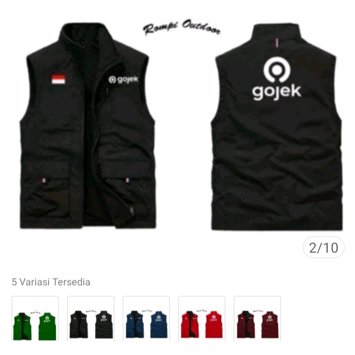 Jual Promo Jaket Rompi Pria Ojol Gojek bendera Rompy Grabbike Drive ...