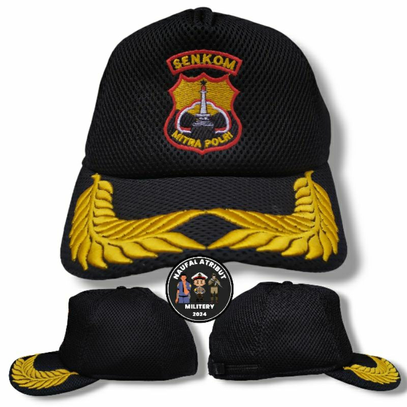 Jual Topi Senkom | Topi Senkom Mitra Polri Bahan Jalamesh Tebal ...