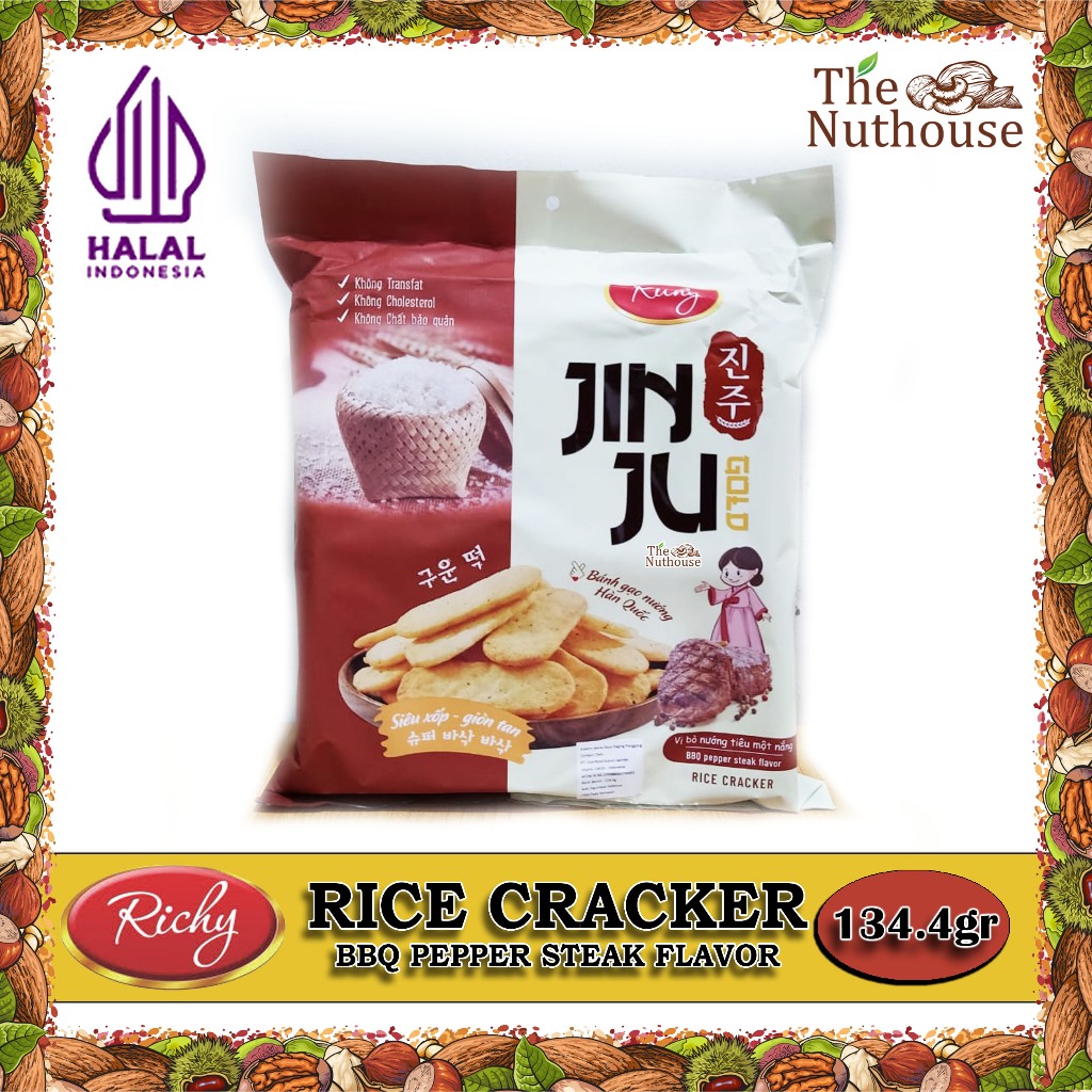 Jual Richy Jin Ju Gold Rice Cracker BBQ Pepper Steak Flavor / Kerupuk ...