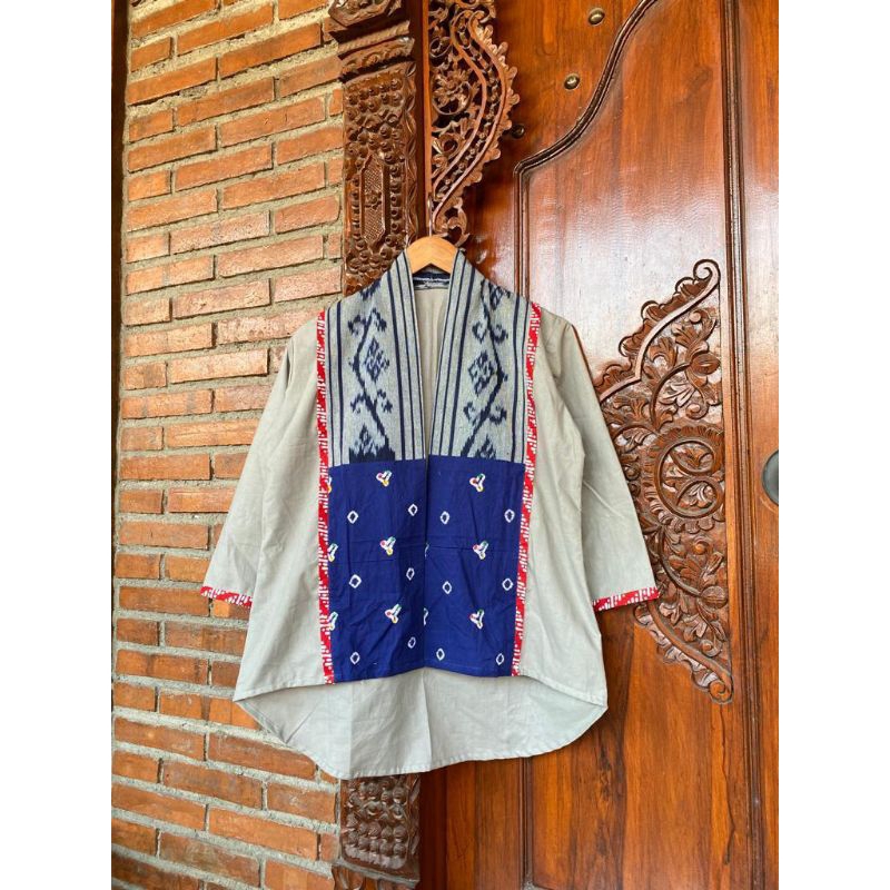 Jual Cardigan Merah Putih / Outer Batik / Cardigan Batik / Batik Merah ...