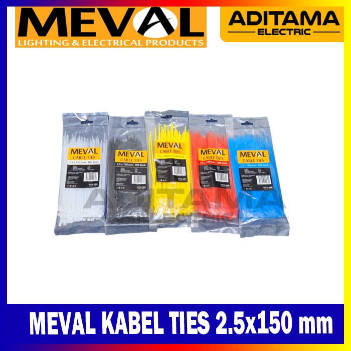 Jual MEVAL CABLE TIES KABEL TIS KABEL TIES 2.5x150 mm | Shopee Indonesia