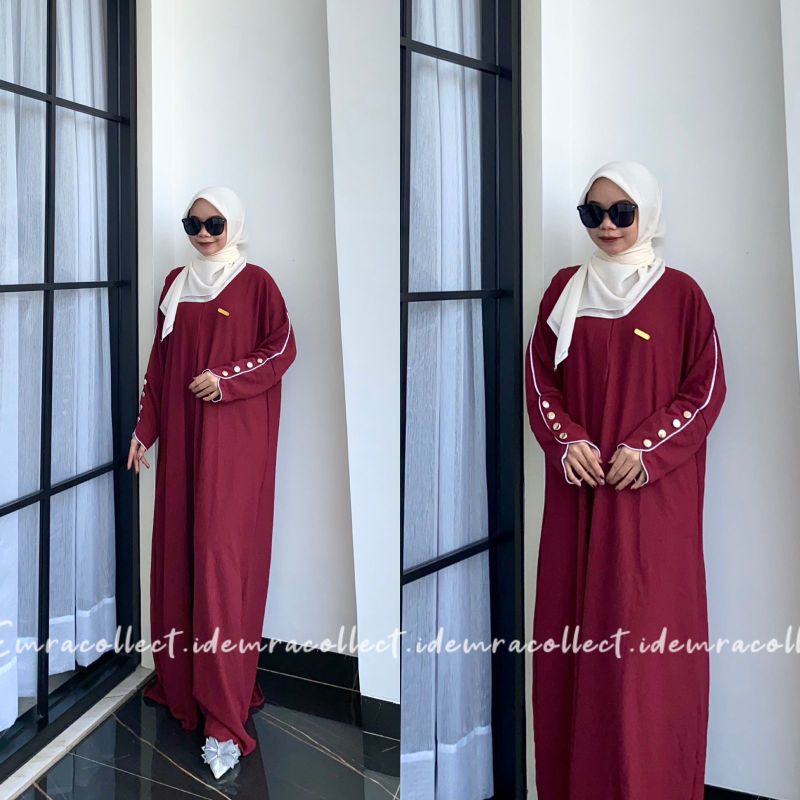 Jual Abaya Basic Habibah Premium Gamis Plain Umroh Daily Abaya Kancing Dress Gamis Batwing ...