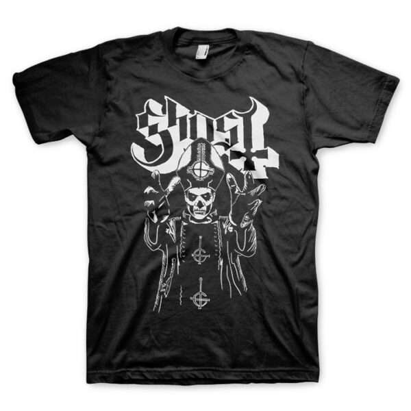 Jual Ghost Papa - Wrath Logo on Black M&O T Shirt | Shopee Indonesia
