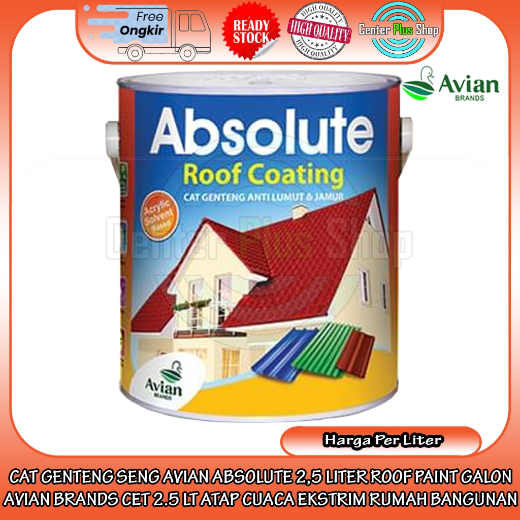 Jual CAT GENTENG SENG AVIAN ABSOLUTE 2,5 LITER ROOF PAINT GALON AVIAN ...