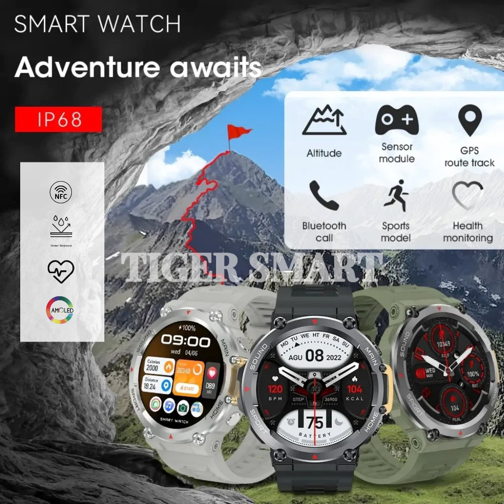 Jual SMARTWATCH OUTDOOR ADVENTURE SPORT WATCH AMOLED 1.43inch Always On ...