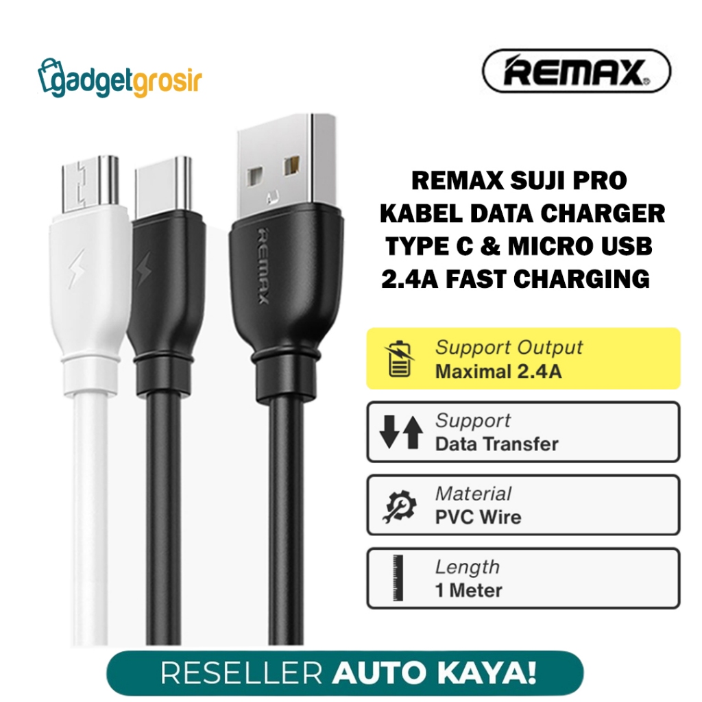 Jual Remax Kabel Data Charger Suji Pro Micro USB Type C 2,4A Fast ...
