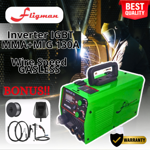 Jual Fligman Mesin Las Listrik- Las Mig Tanpa Gas (Metal Inert Gas)-130 wire speed 2-13m/min ...
