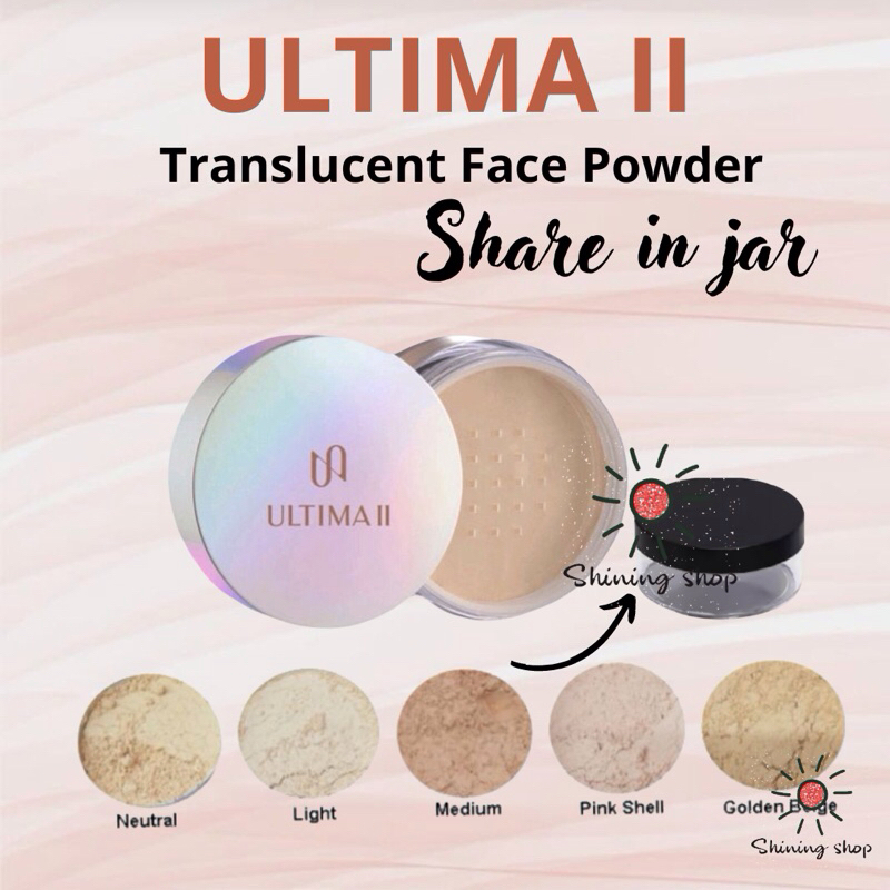 Jual [ Share in jar ] ULTIMA II DELICATE TRANSLUCENT LOOSE POWDER Bedak ...