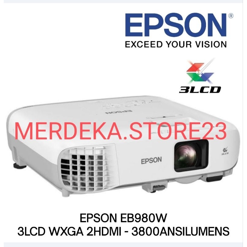 Jual PROYEKTOR EPSON EB-980W ANSI LUMENS 3800 WXGA CONFERENCE ROOM 3LCD PROJECTOR DOUBLE HDMI ...