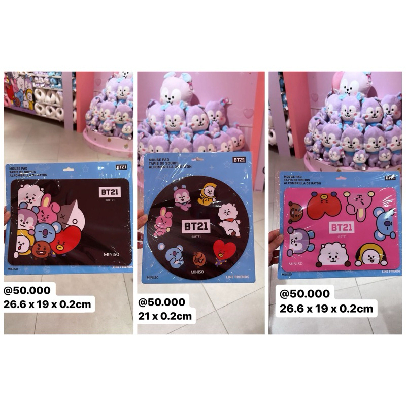 Jual BT21 with Miniso Mouse Pad | BTS x Miniso Mouse Pad KOYA , RJ ...