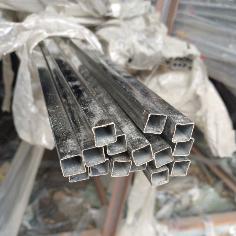 Jual pipa stenlis stainless kotak holo ukuran 1x1cm panjang 1 meter o ...