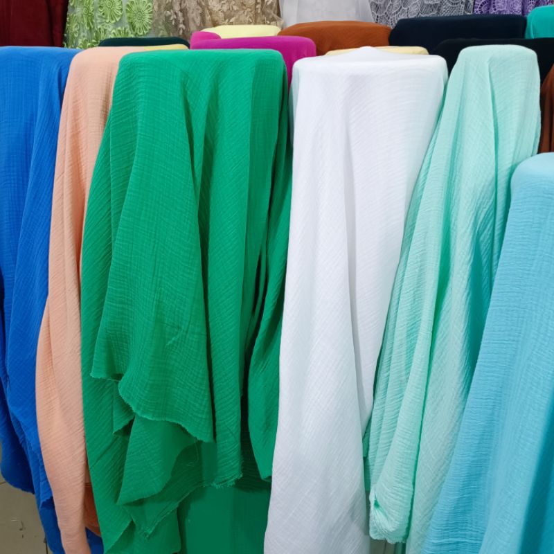 Jual RTYU Bahan Kain Katun Doble Gauze Premium ( Untuk Meter ) | Shopee ...