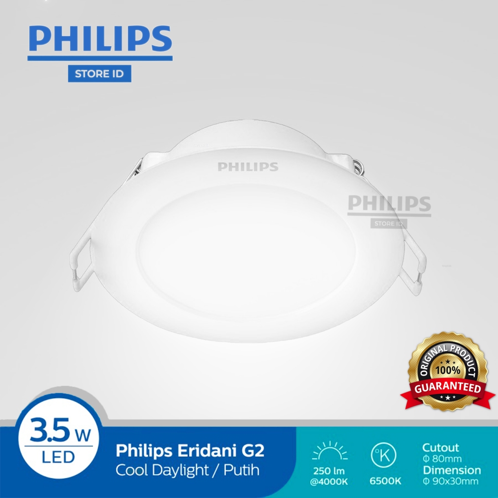 Jual Downlight LED Philips Eridani DL190B G2 3.5W WH SNI - PUTIH | Shopee Indonesia