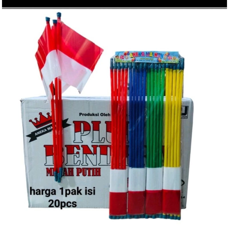 Jual 20 pcs Pluit bedera merah putih tingkat bendera plastik bendera ...