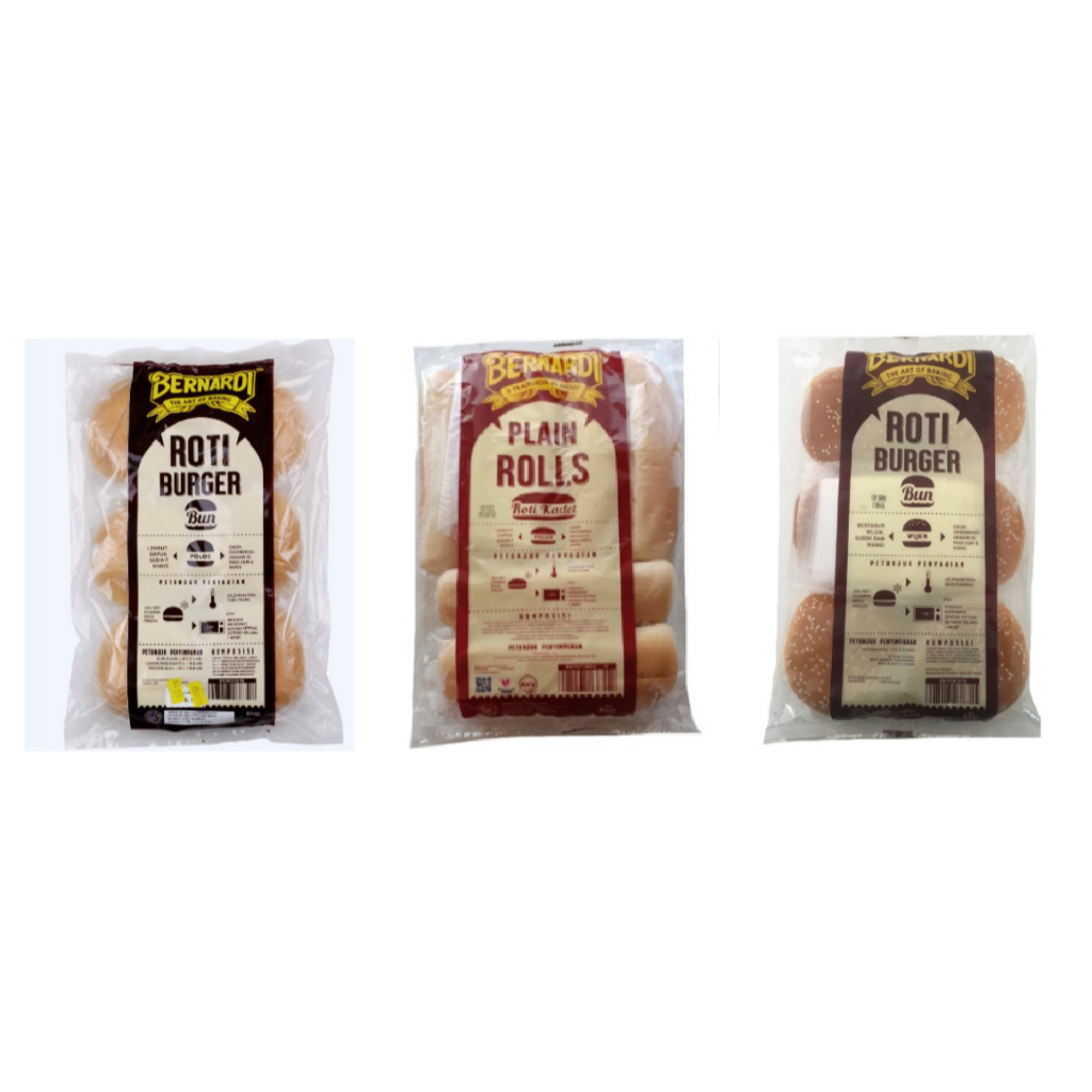 Jual Bernardi roti burger polos//burger wijen//roti hot dog isi 6 pcs ...