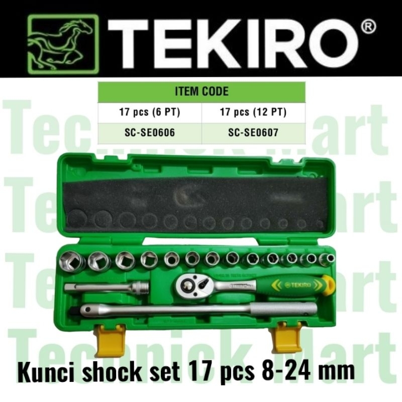 Jual kunci shock set TEKIRO 17 pcs ukuran 8 - 24 mm 1/2" Dr | Shopee ...
