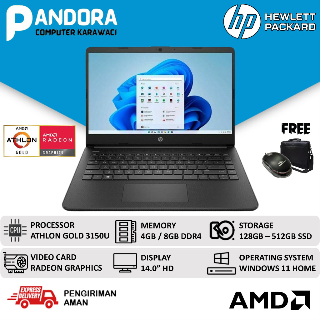 Jual Laptop Hp AMD Athlon Gold 3150U RAM 8GB SSD 512GB Radeon 14 inch ...