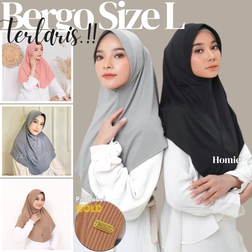 Jual Jilbab Instan Hamidah Size L Pin Label Gold Daily Hijab Bergo Pet Busa Antem Menutup Dada ...