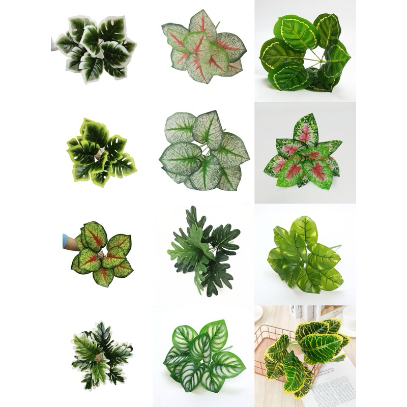 Jual Daun Keladi Latex Cabang 9 Daun Artificial Daun Pot Daun Hias ...