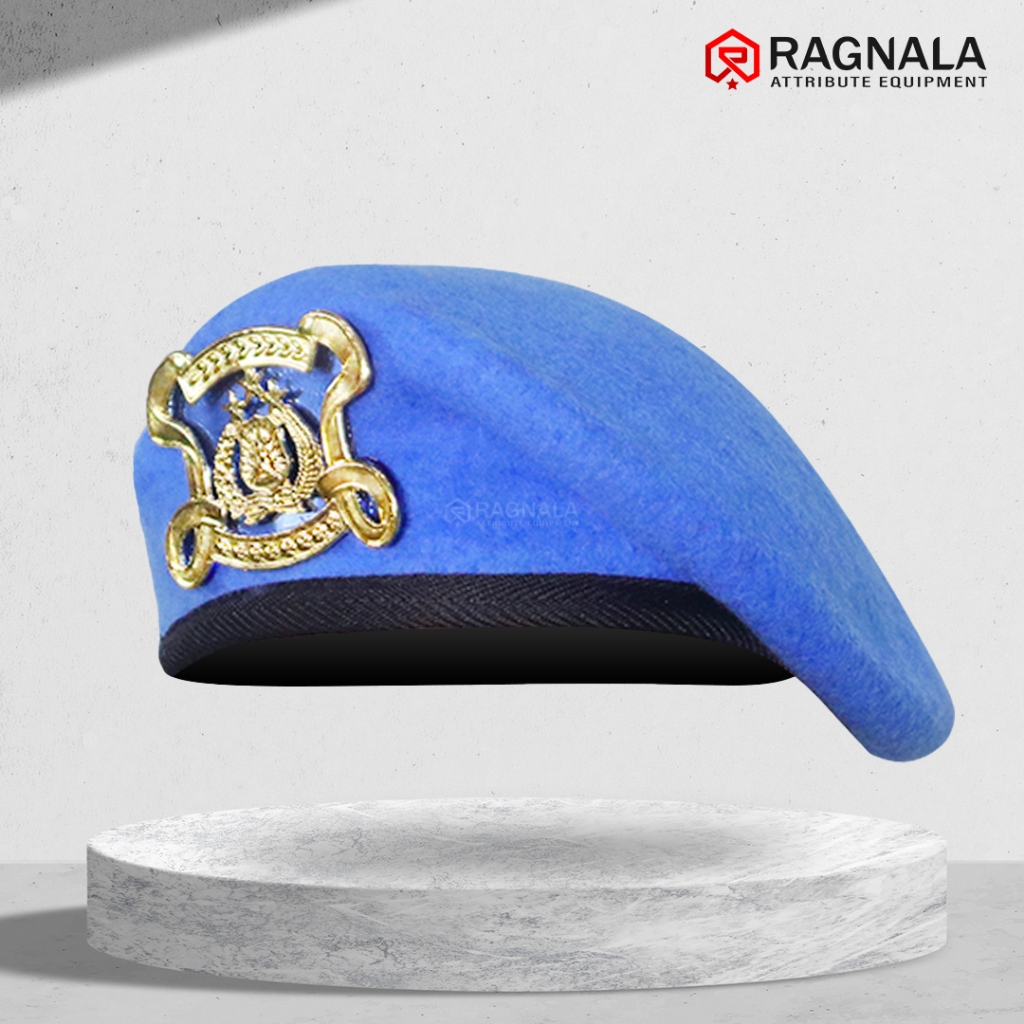 Jual Baret Provos Polri Satu Set dengan Emblem / BAret Merk Camel ...
