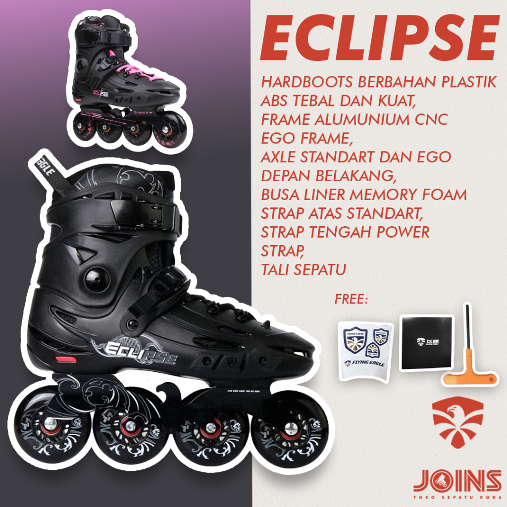 Jual Sepatu Roda Flying Eagle Eclipse Black | Shopee Indonesia
