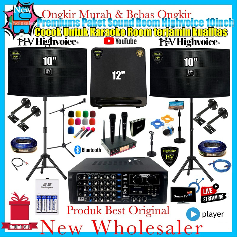 Jual Paket sound system premiums karaoke Room vip 10inch Highvoice Plus Subwoofer 12 inch ...