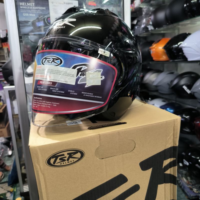 Jual helm tsr ram4 original black glossy | Shopee Indonesia