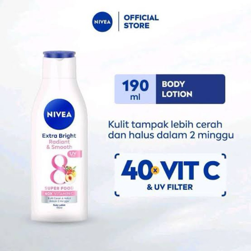 Jual Nivea Extra Bright Instant Glow Body Lotion 190ml | Shopee Indonesia