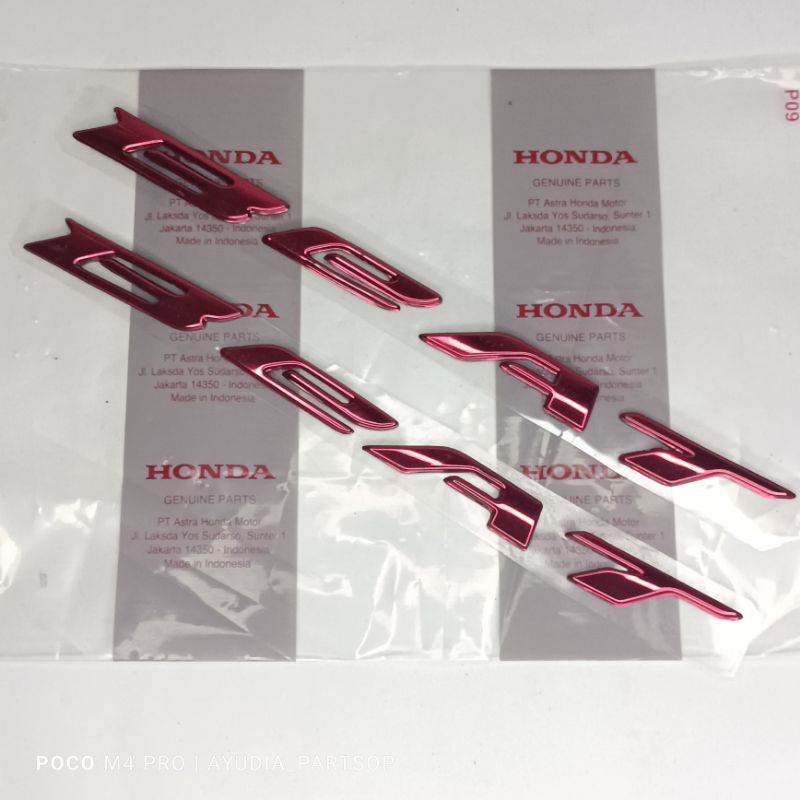 Jual emblem tulisan beat merah honda beat new deluxe led original ...