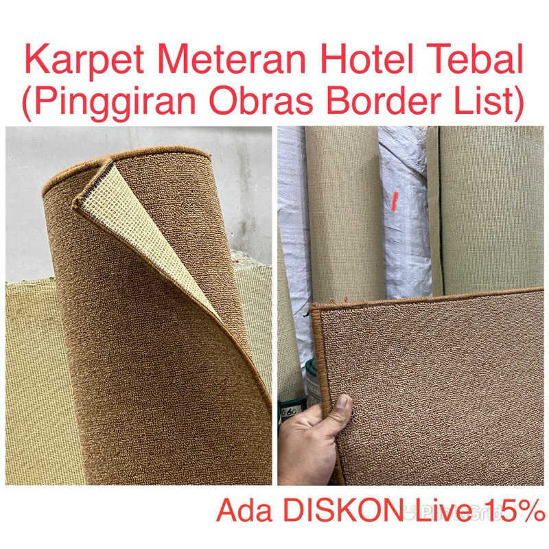Jual Karpet Meteran Hotel Tebal Polos Kuat Masjid Mushola (Harga per 10 ...