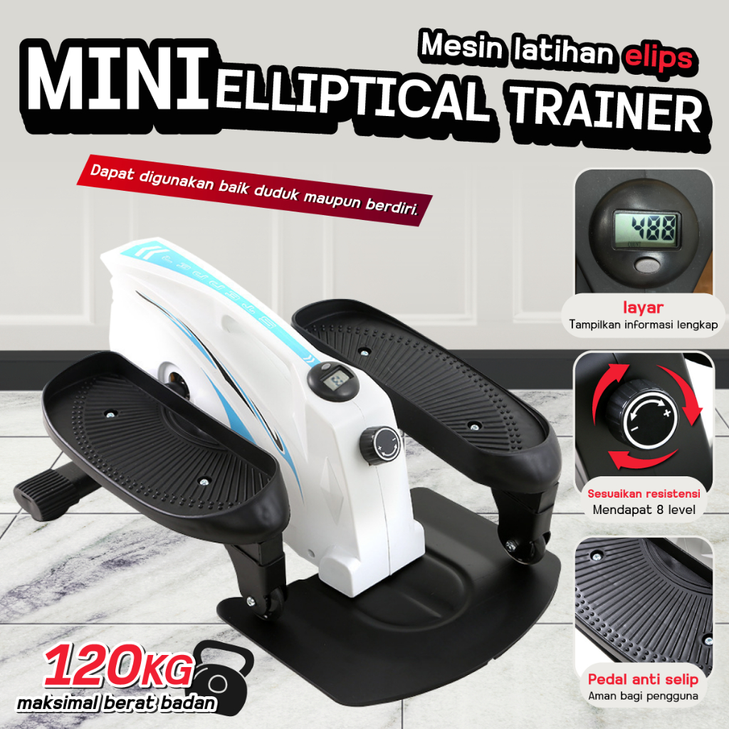 Jual BG SPORT Mini Stepper Elips Gym Alat Fitness Portable Elliptical Bike Mini Exercise ...