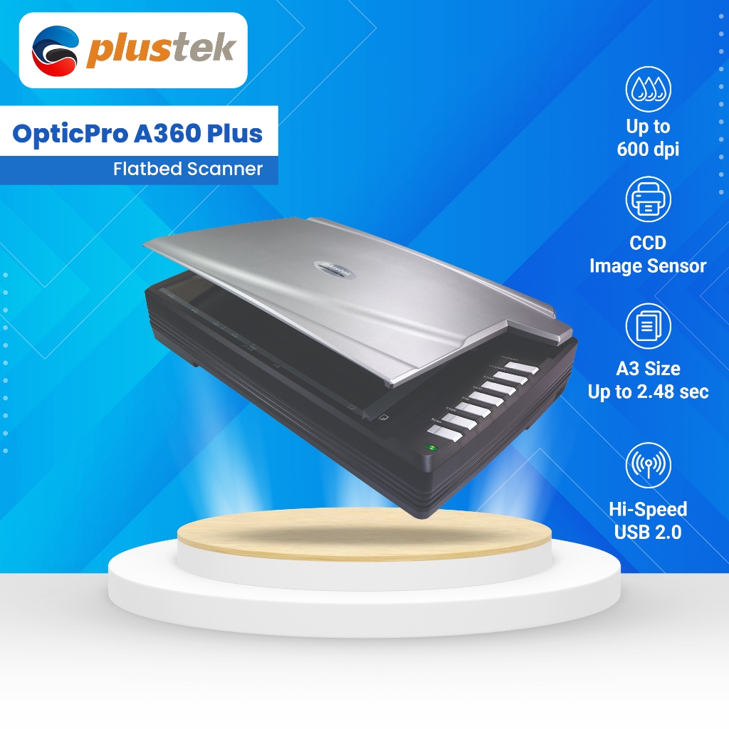 Jual PLUSTEK Scanner OpticPro A360 Plus - 1.6 Detik/Lembar (A3 ...