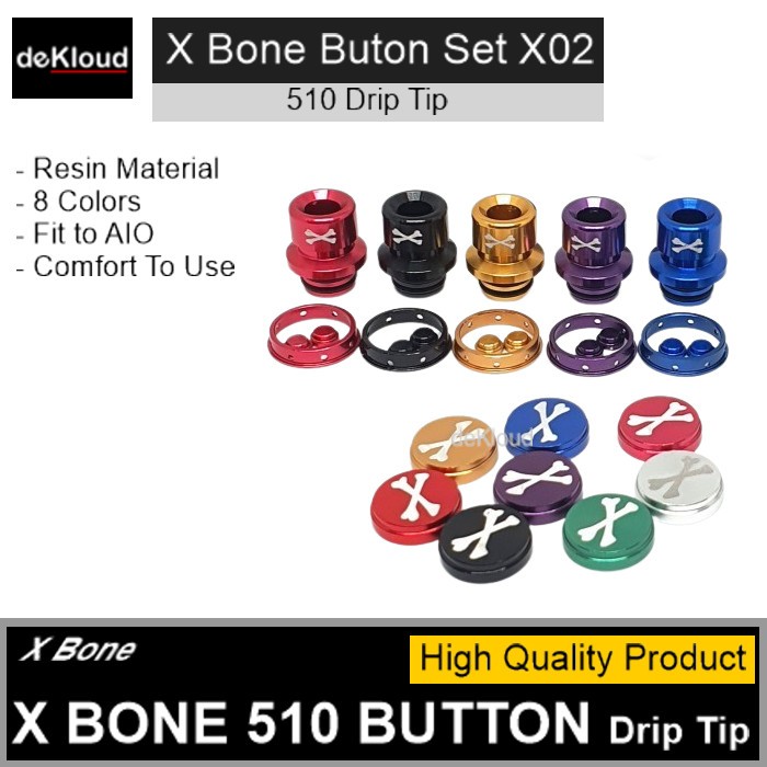 Jual X Bone 510 Drip Tip Button Set | X02 | driptip DotAIOV2 xbone x ...
