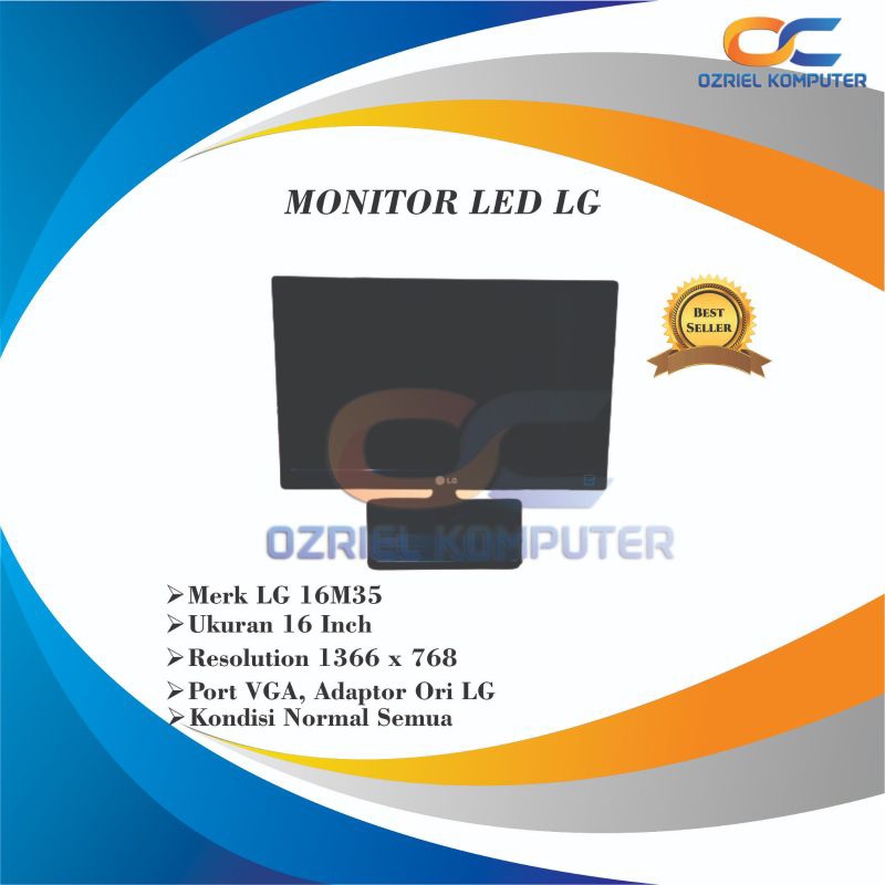 Jual Monitor LED LG 16 inci 16M35AA Widescreen untuk Kasir, cctv, lab ...