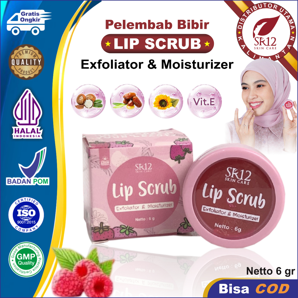 Jual SR12 Lip Scrub Exfoliator & Moisturizer Mengangkat Sel Kulit Mati ...