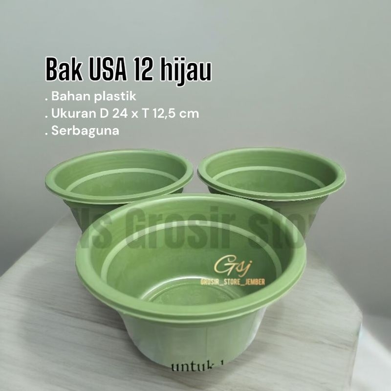 Jual Waskom / bak usa 12 bak hajatan hijau plastik grosir | Shopee ...