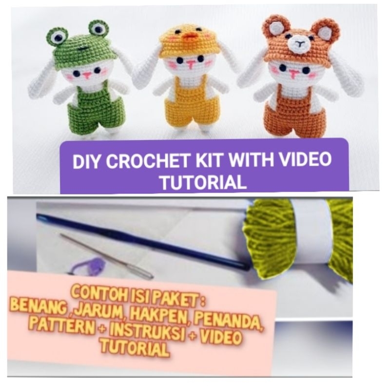 Jual DIY CROCHET AMIGURUMI BONEKA KIT WITH VIDEO TUTORIAL | Shopee ...