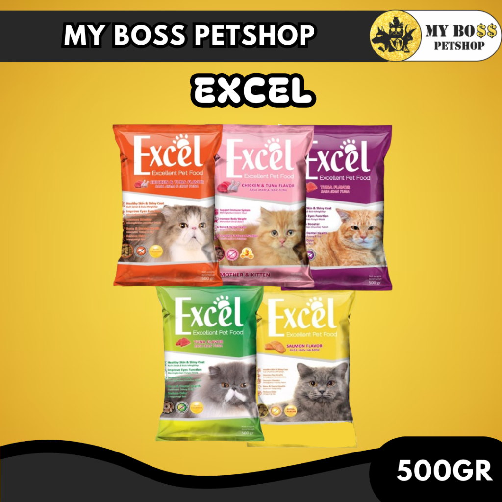 Jual Excel Cat Food Makanan Kucing Kering 500gr Pakan Kucing Dry Food ...