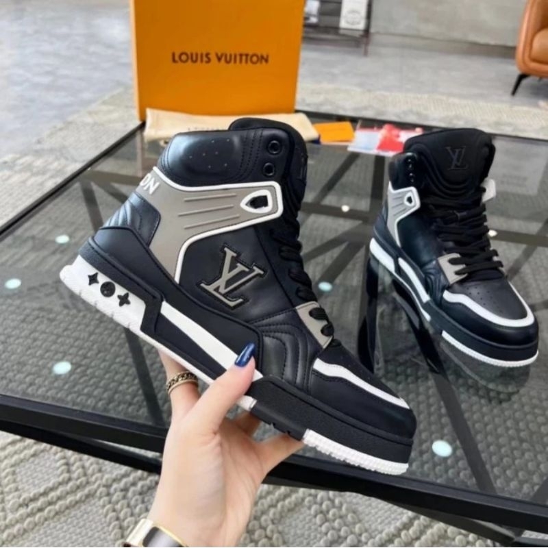 Jual Sepatu lv sneaker mirror quality hitam kulit asli lou is vuitton ...