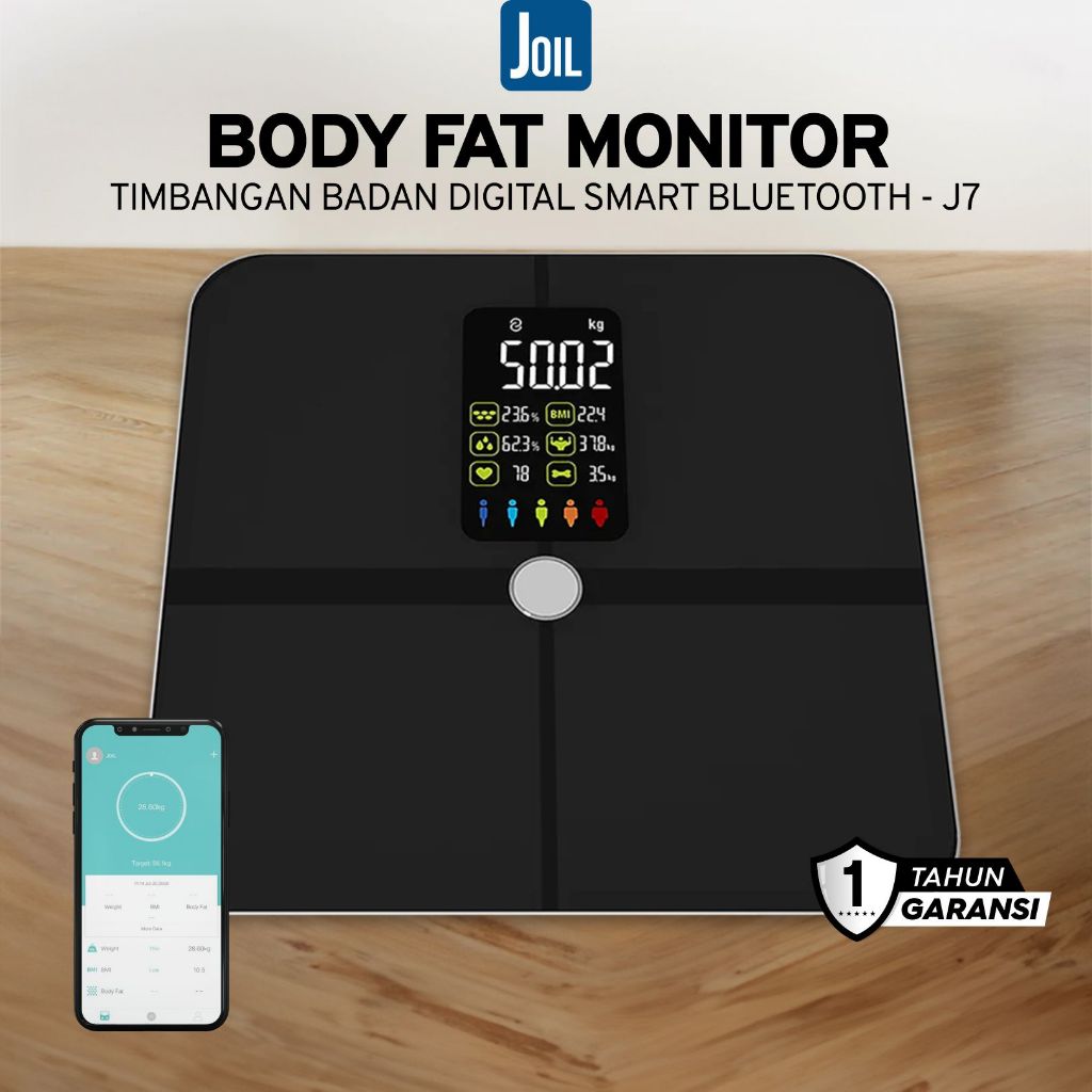 Jual Joil Timbangan Badan Digital Body Scale BMI via Smartphone J7 ...