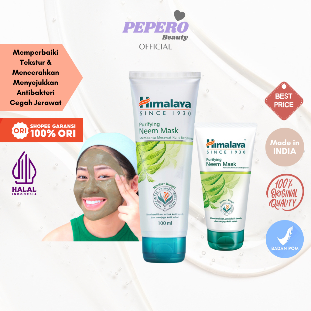 Jual HIMALAYA Purifying Neem Face Mask 100ml | 50ml | 2x8ml - Masker ...