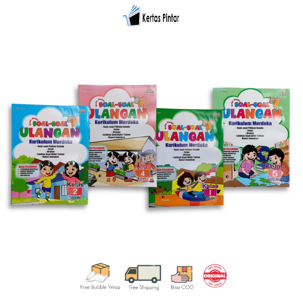 Jual Buku Pintar SOAL SOAL ULANGAN SD KELAS 1 2 4 5 KURIKULUM MERDEKA ...