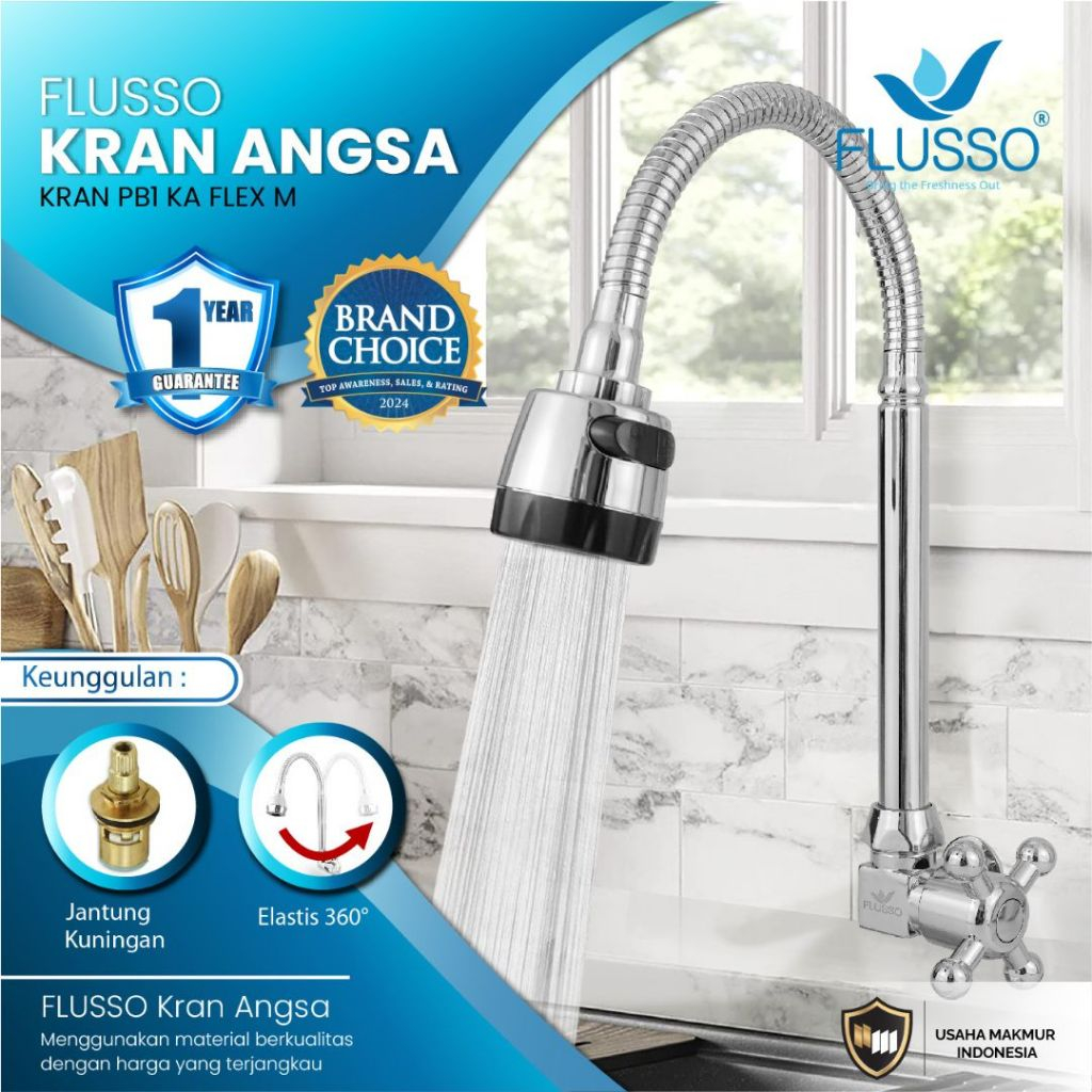 Jual FLUSSO KRAN PB1 KA FLEX M | Kran Fleksibel | Keran Dapur | Keran ...